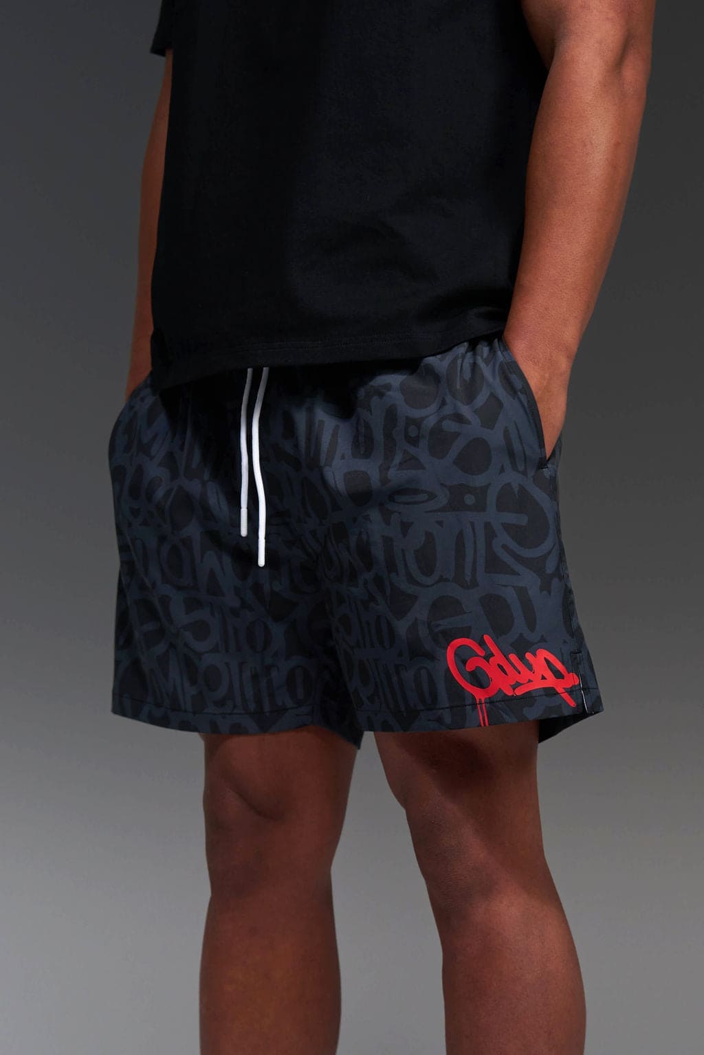 Handstyle Swim Short Black/Red – Geedup Co.
