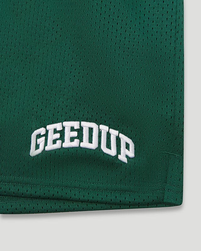 Team Logo Mesh Shorts Forest Green – Geedup Co.